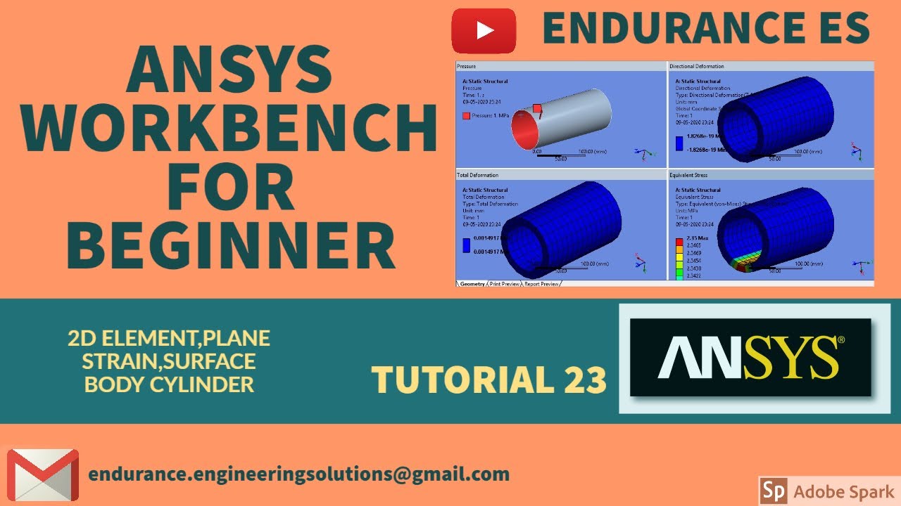 ANSYS | PLANE STRAIN | SURFACE BODY |MID-SURFACE| 2D ELEMENT| 2D ...