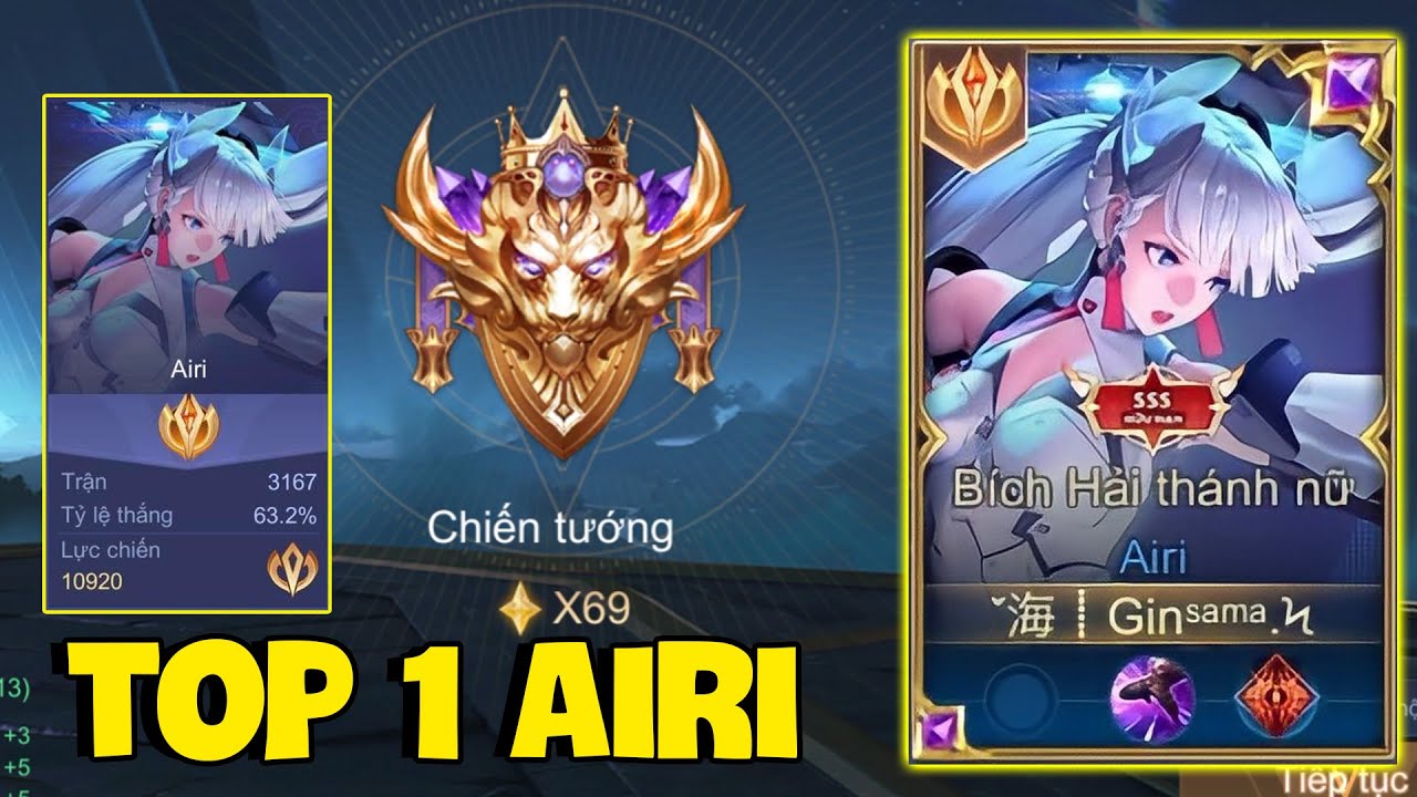 (Liên Quân) Top 1 Airi idol Tiktok thể hiện combo hủy diệt rank chiến ...