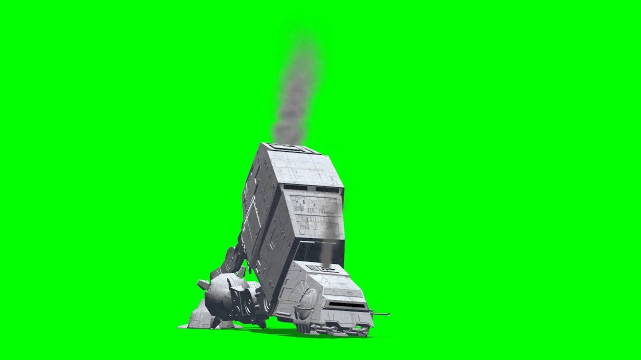 Star Wars AT-AT destroyed 1 - free green screen - free use - YouTube