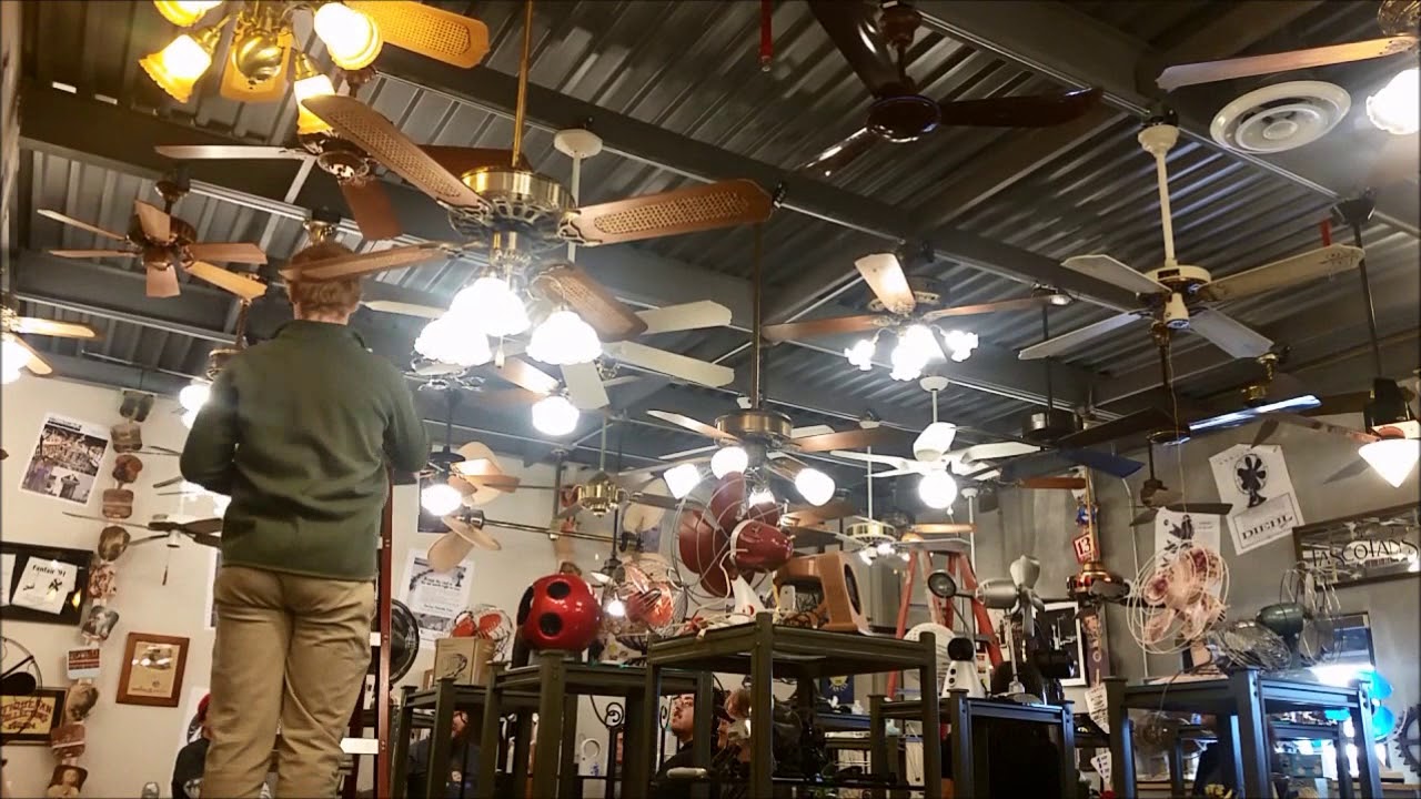 Will & Tommy Installing ERS Ceiling Fans in the museum (Sped Up) - YouTube