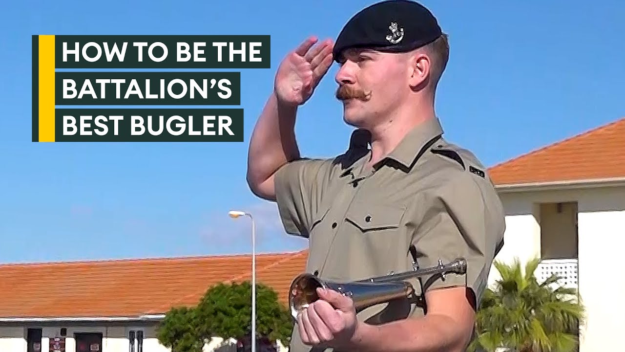 British soldiers compete to become the Commanding Officer's Bugler ...