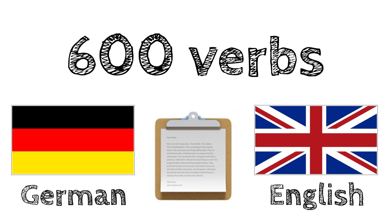 600 useful verbs in German with English translation (native speakers ...