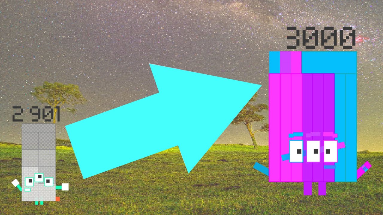 Numberblocks Band Retro 2901 to 3000 - YouTube