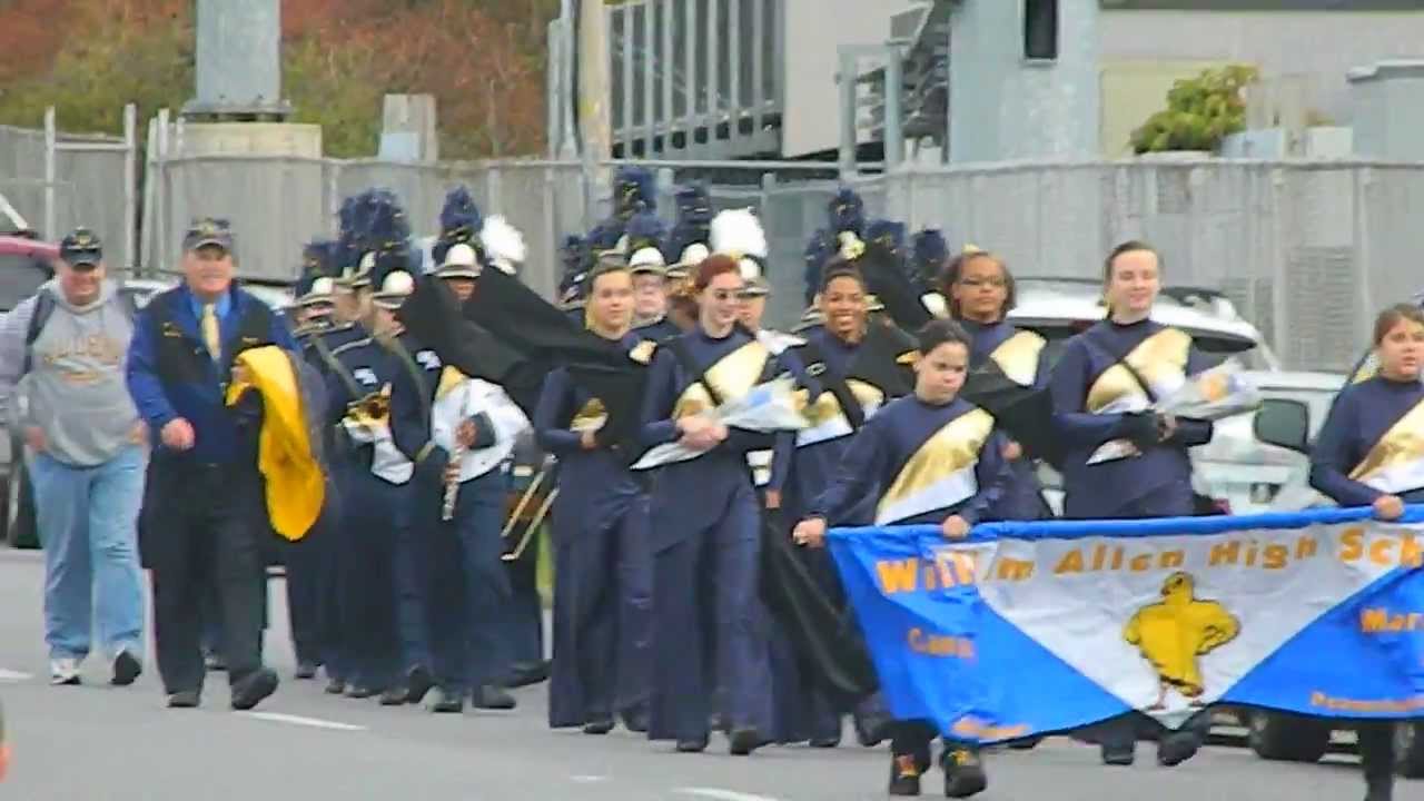 William Allen High School Band arriving at the stadium; Allentown, PA ...