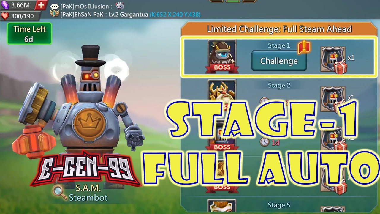 limited challenge full steam ahead stage 1 full auto steam bot stage 1 ...
