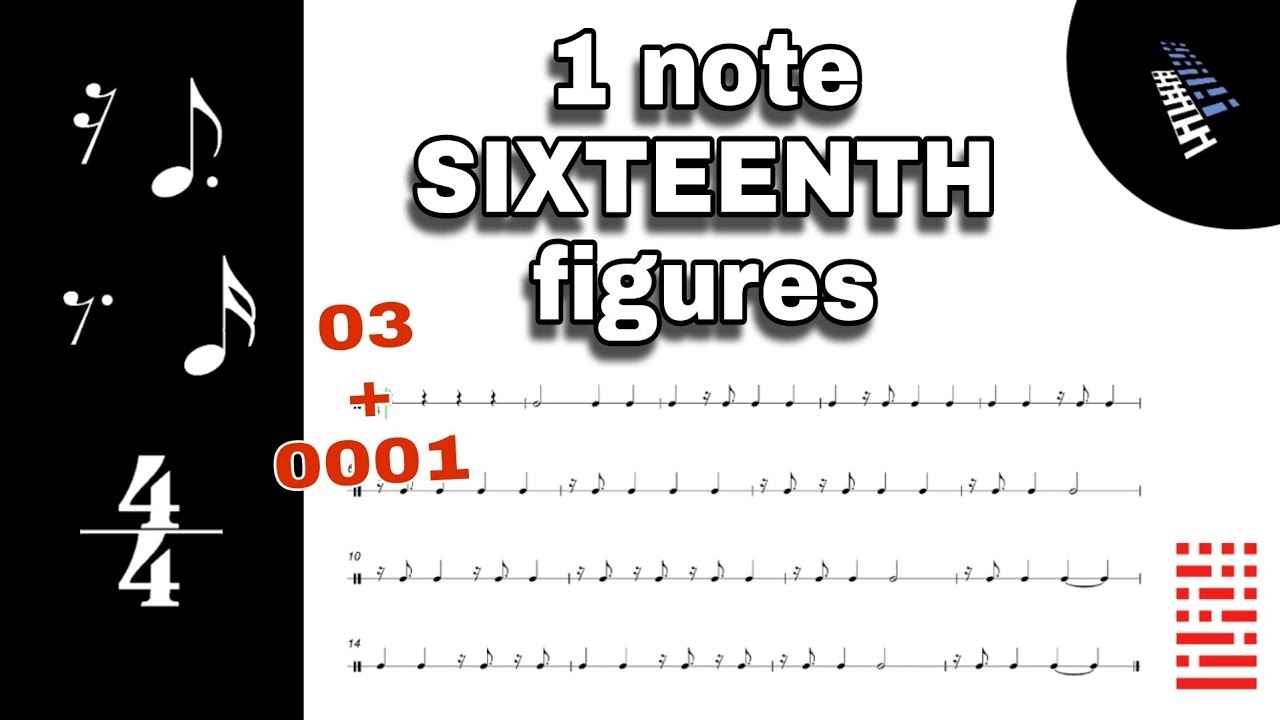 1 note SIXTEENTH Figures | RHYTHM READING Exercises to Boost Your ...