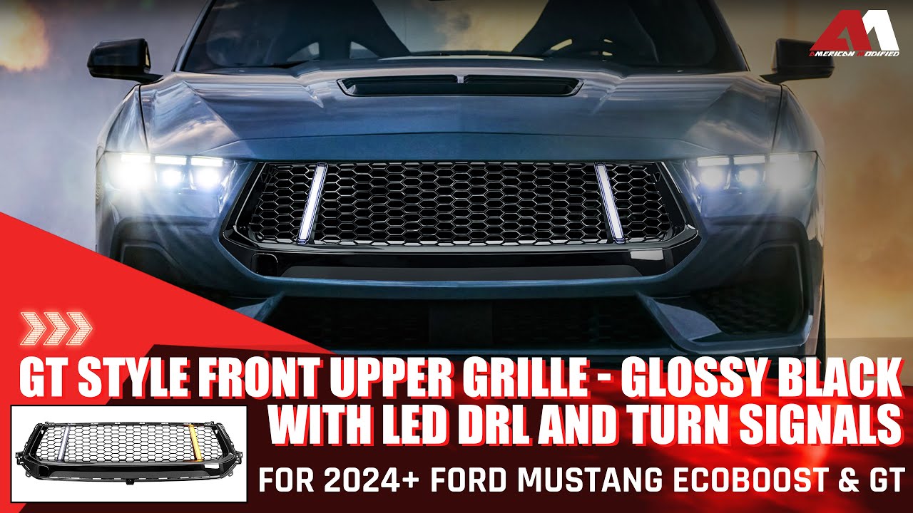 2024+ Ford Mustang EcoBoost & GT Front Upper Grille with LED DRL and ...