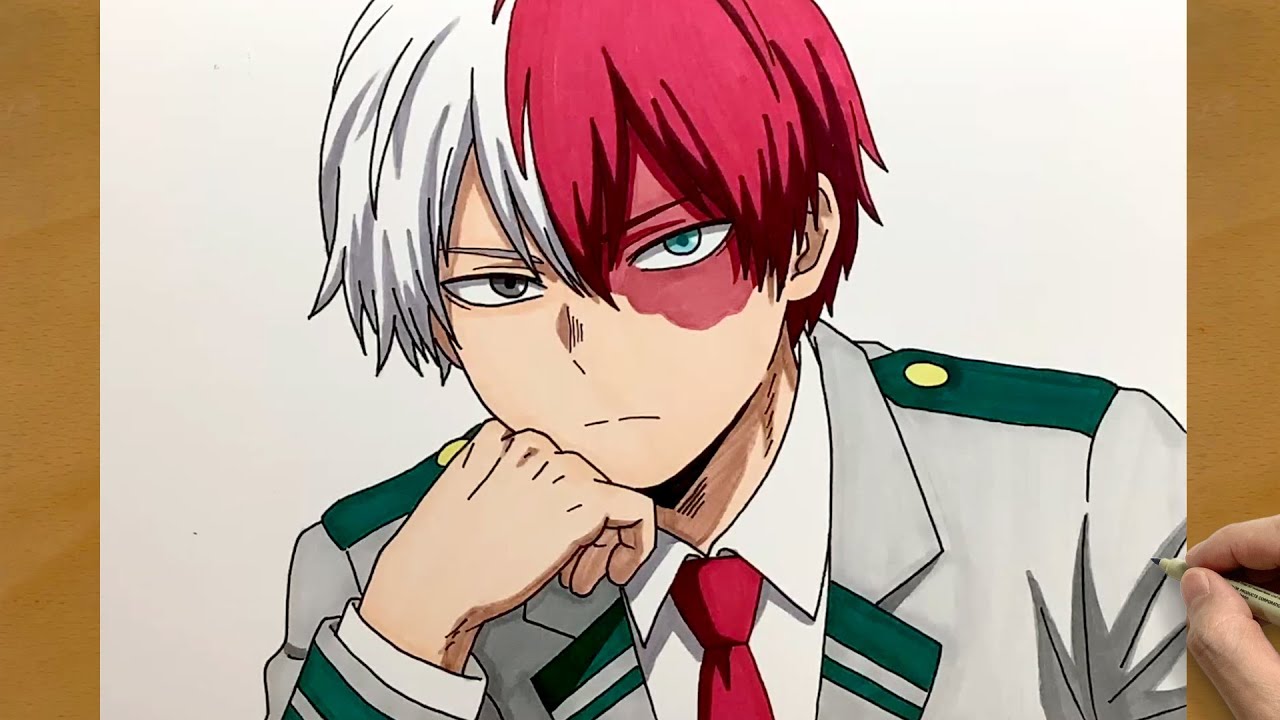 How to Draw Shoto Todoroki 🔥 ️ | MHA Step by Step Drawing - YouTube