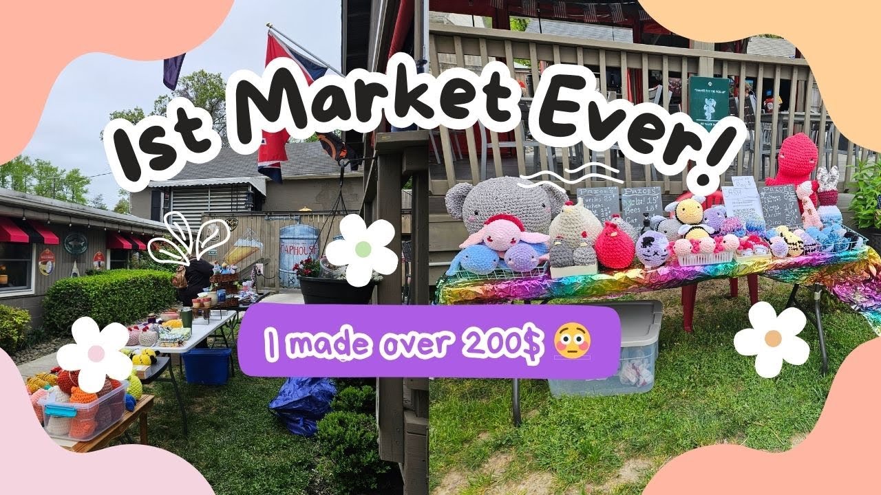 First Crochet Market Ever! Craft Fair Booth and How Much I Made - YouTube