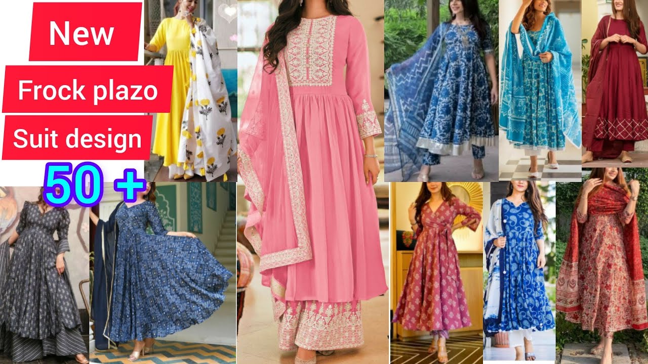 50+new frock plazo suit design|Latest frock plazo collection|printed ...