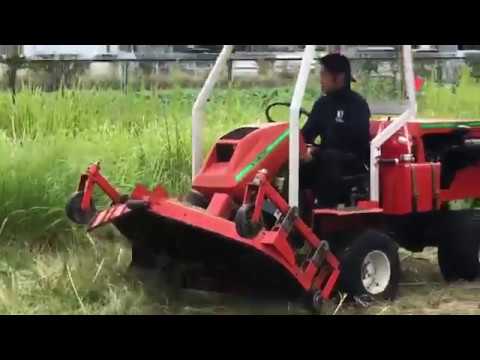 土屋:ツチヤ R600-DH5 乗用ロータリーモアの動作シーン - YouTube