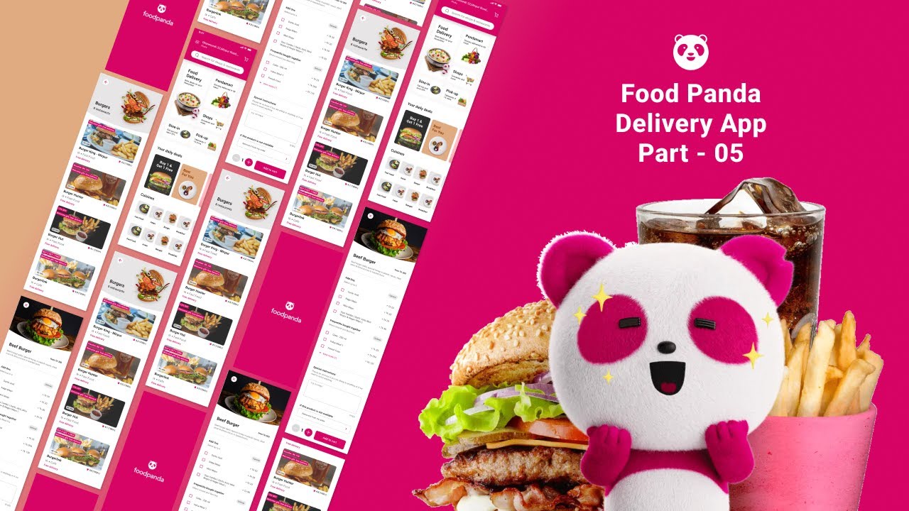 Food Panda App HomePage UI Design using Figma (Part-5) - Food Delivery ...