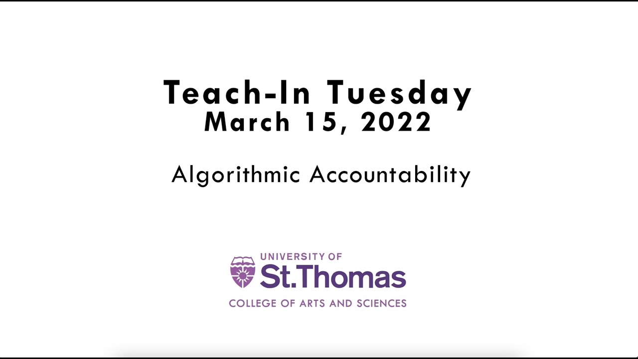 Teach-in Tuesday: Algorithmic Accountability - YouTube