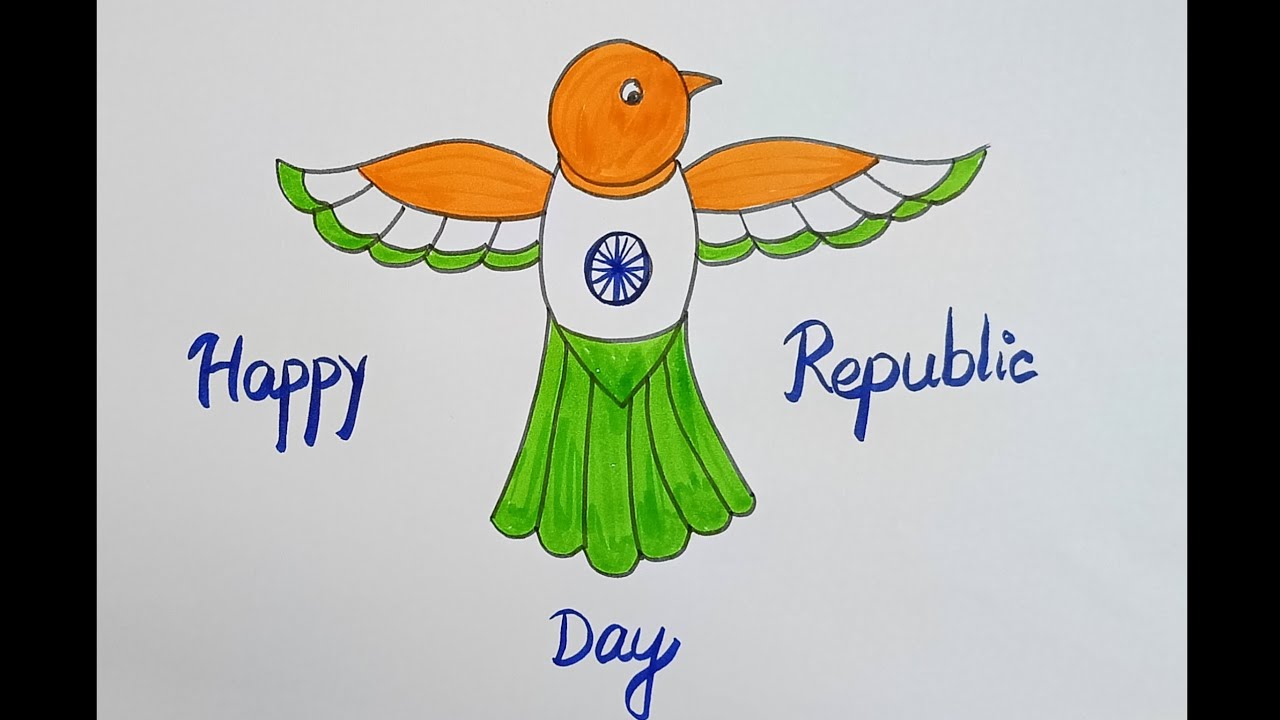 How to draw Republic Day drawing // easy Republic Day drawing step by ...