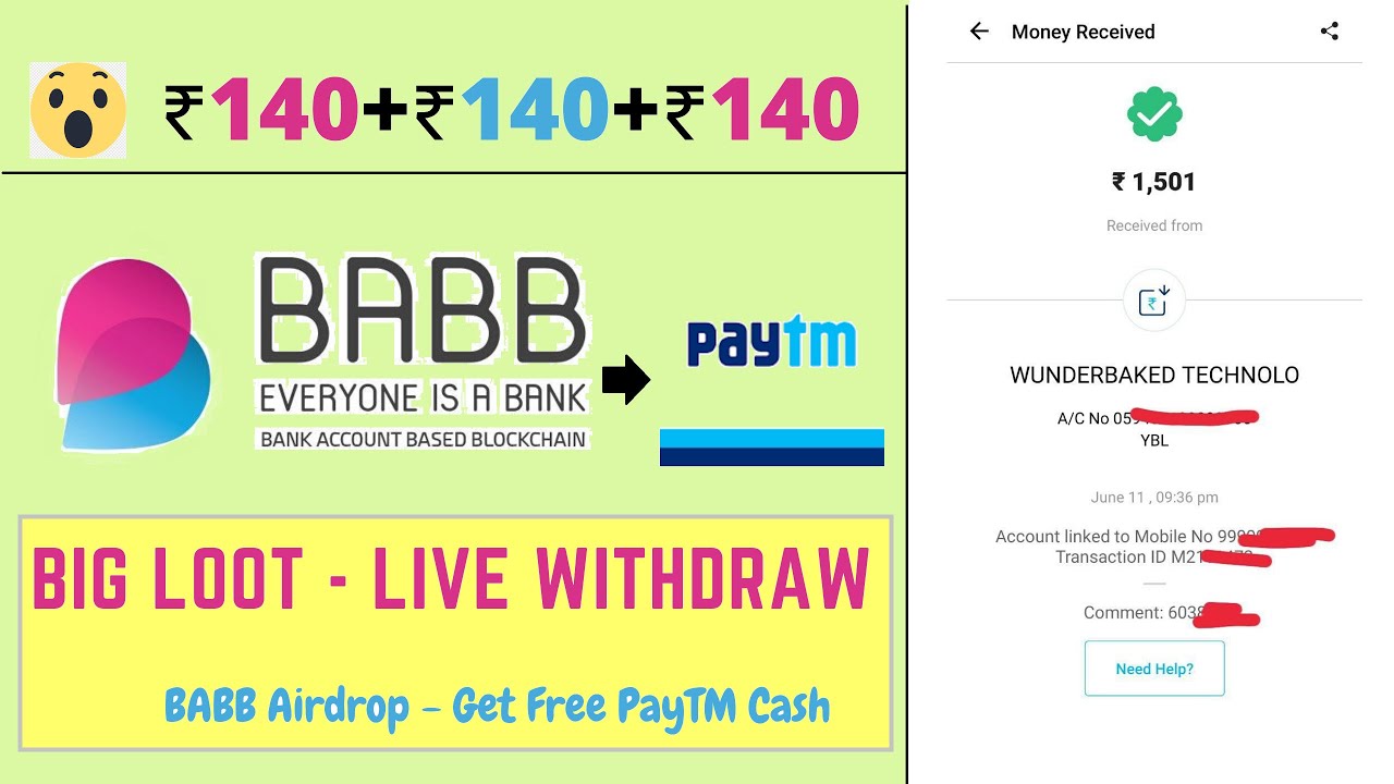 [धमाका] BABB Coin Airdrop To PayTM Live Convert | Instant ₹140 Free ...