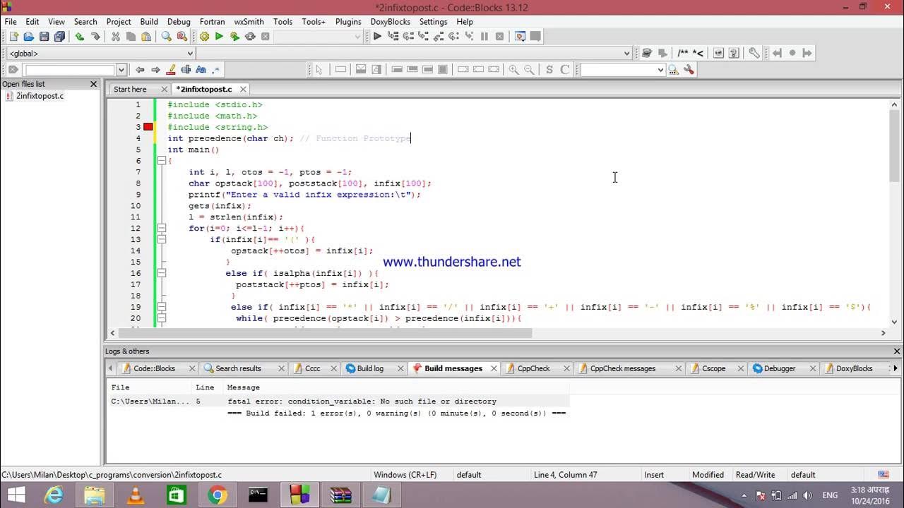 Infix to Postfix: Using C programming Language - YouTube