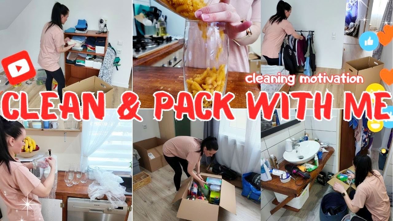 CLEAN & PACK WITH ME 🎯 MOVING & PACKING CHAOS | Cleaning Motivation at ...