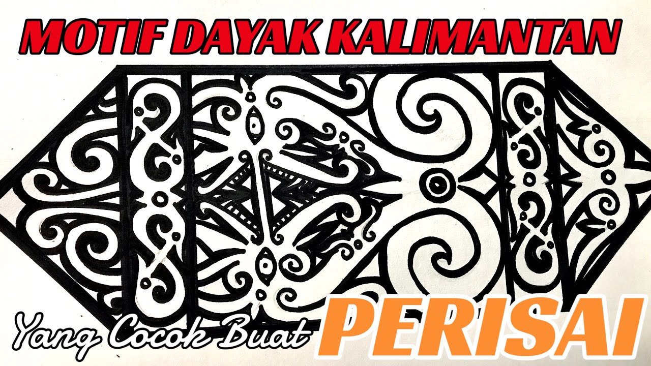 Lukis perisai dengan motif dayak yang mudah . Motif dayak kalimantan ...