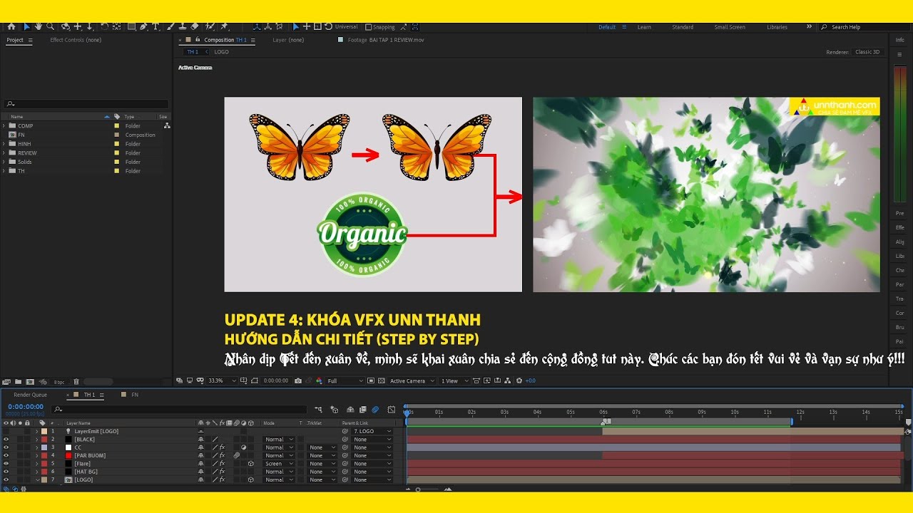 TẠO INTRO LOGO ĐÀN BƯỚM SỬ DỤNG TRAPCODE PARTICULAR - YouTube
