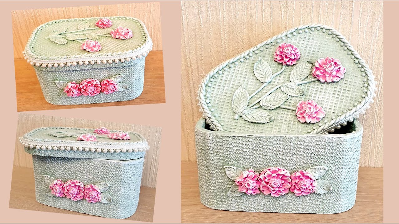 DIY/ Beautiful jewelry box idea/ Home decor ideas/Cardboard craft - YouTube