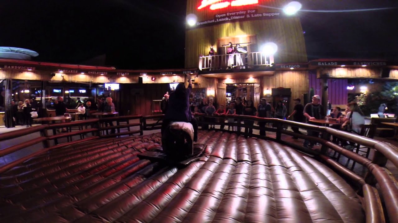 Sarah Duke Bull Ride at Saddle Back Ranch Universal City Walk - YouTube