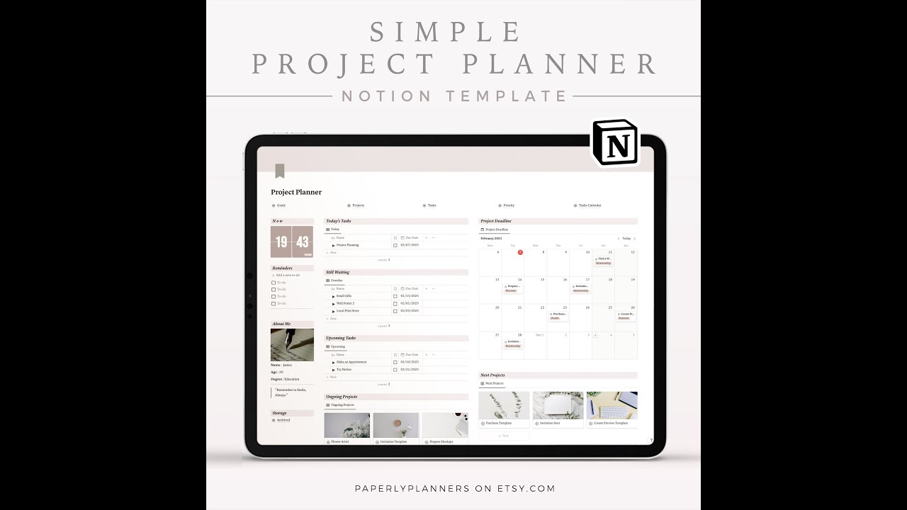 Introducing | Simple Project Planner Notion Template - YouTube