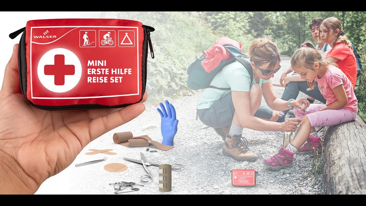 WALSER Mini first-aid bag for cars, red, compliant with EU regulation ...