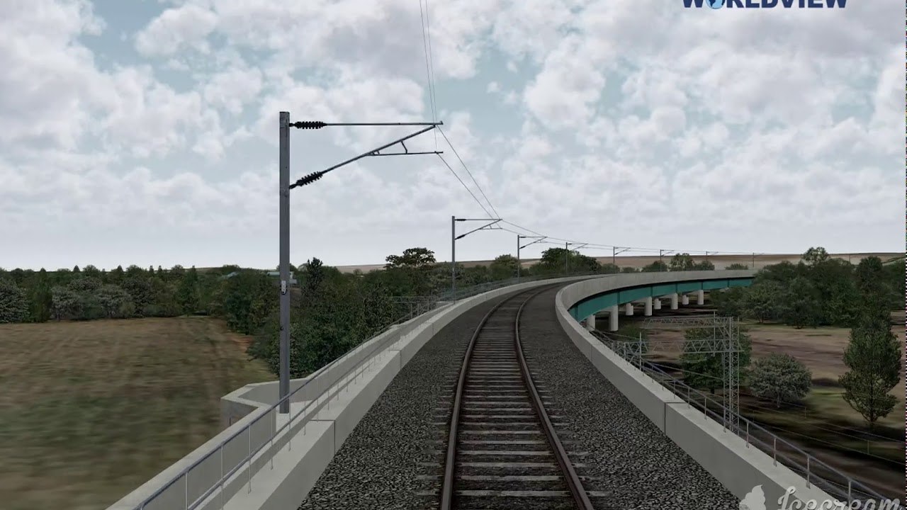 Hitchin flyover railway simulation model - YouTube