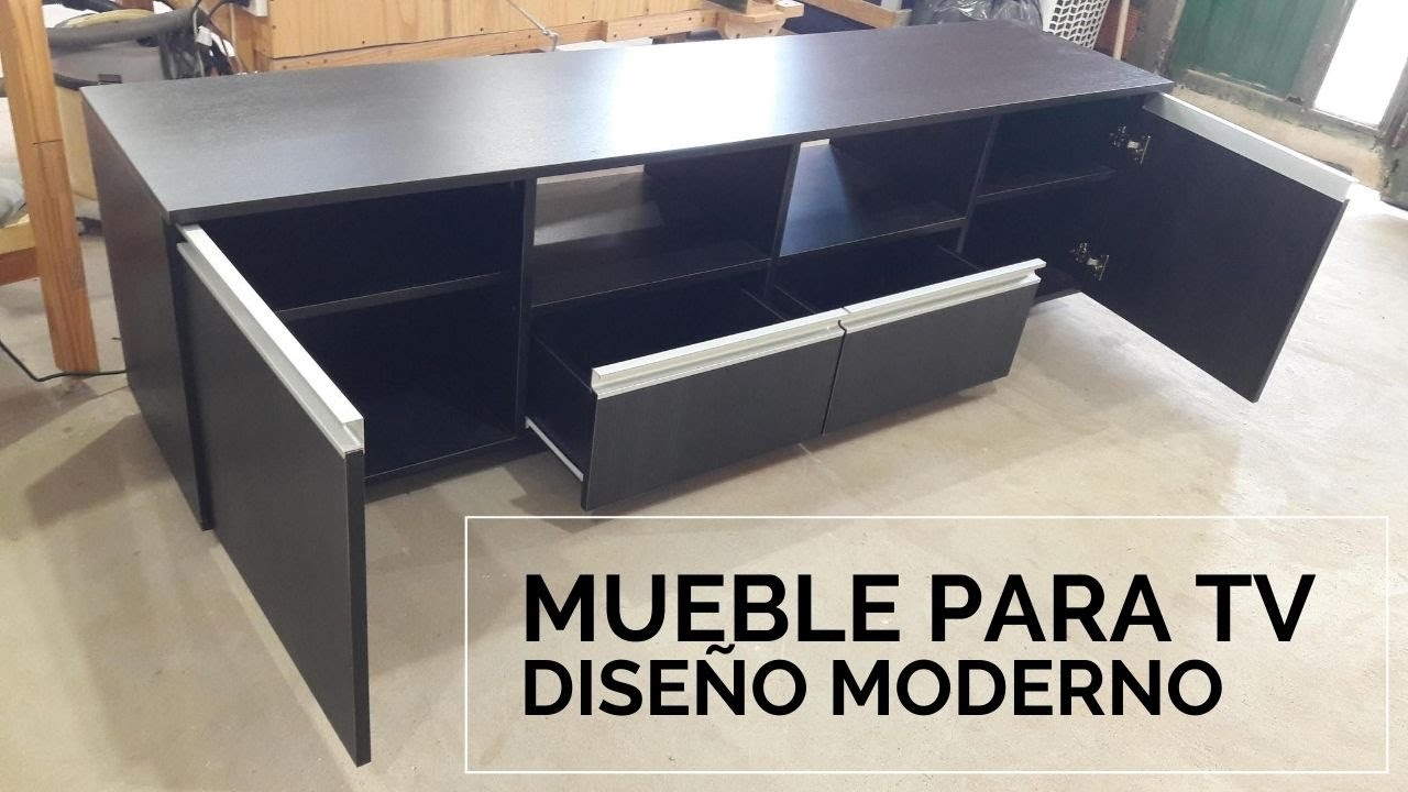 Mueble para TV Moderno!! Rack de tv!!! Melamina y aluminio!!Proyecto ...