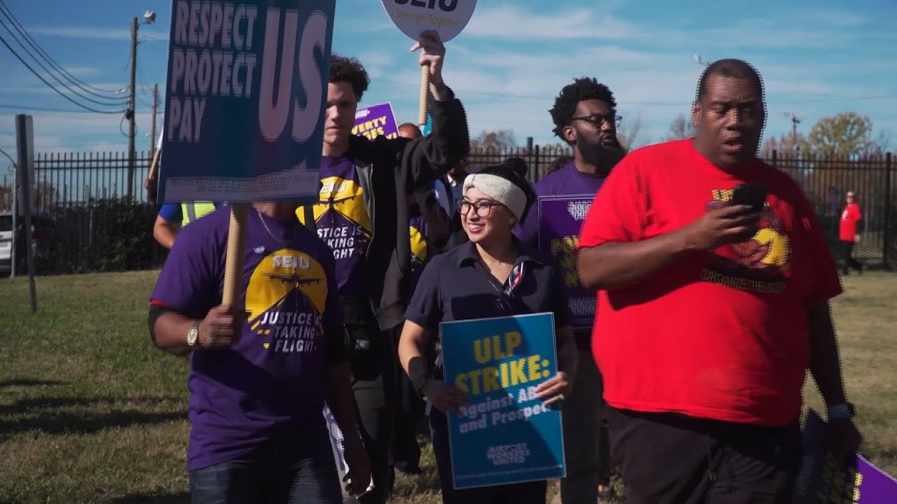Charlotte airport workers go on strike during busy Thanksgiving travel ...