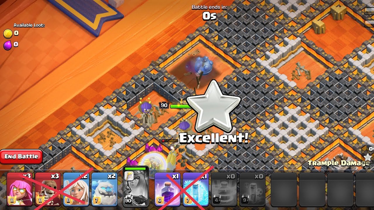 coc chess queen's challenge 3 star without troops only hero - YouTube