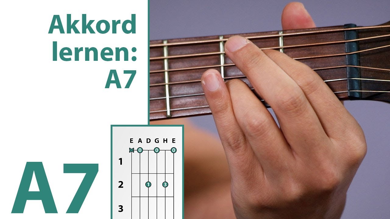 A7 Akkord Gitarre - der richtige Gitarrengriff für den A7 Akkord - YouTube
