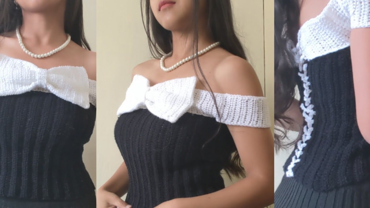 how to crochet coquette top / bow top🤍simple and easy steps - YouTube