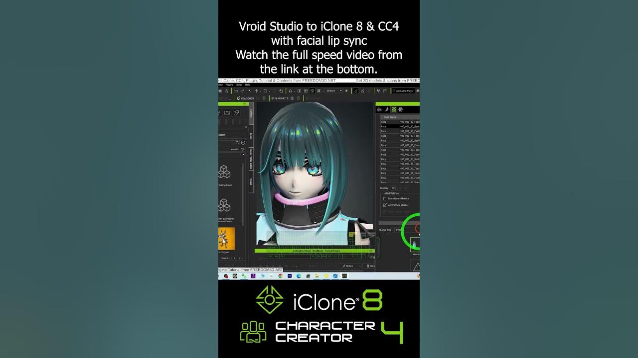 Vroid Studio to iClone 8 & Character Creator CC4 with facial lip sync - Tutorial #iclone #vroid ...