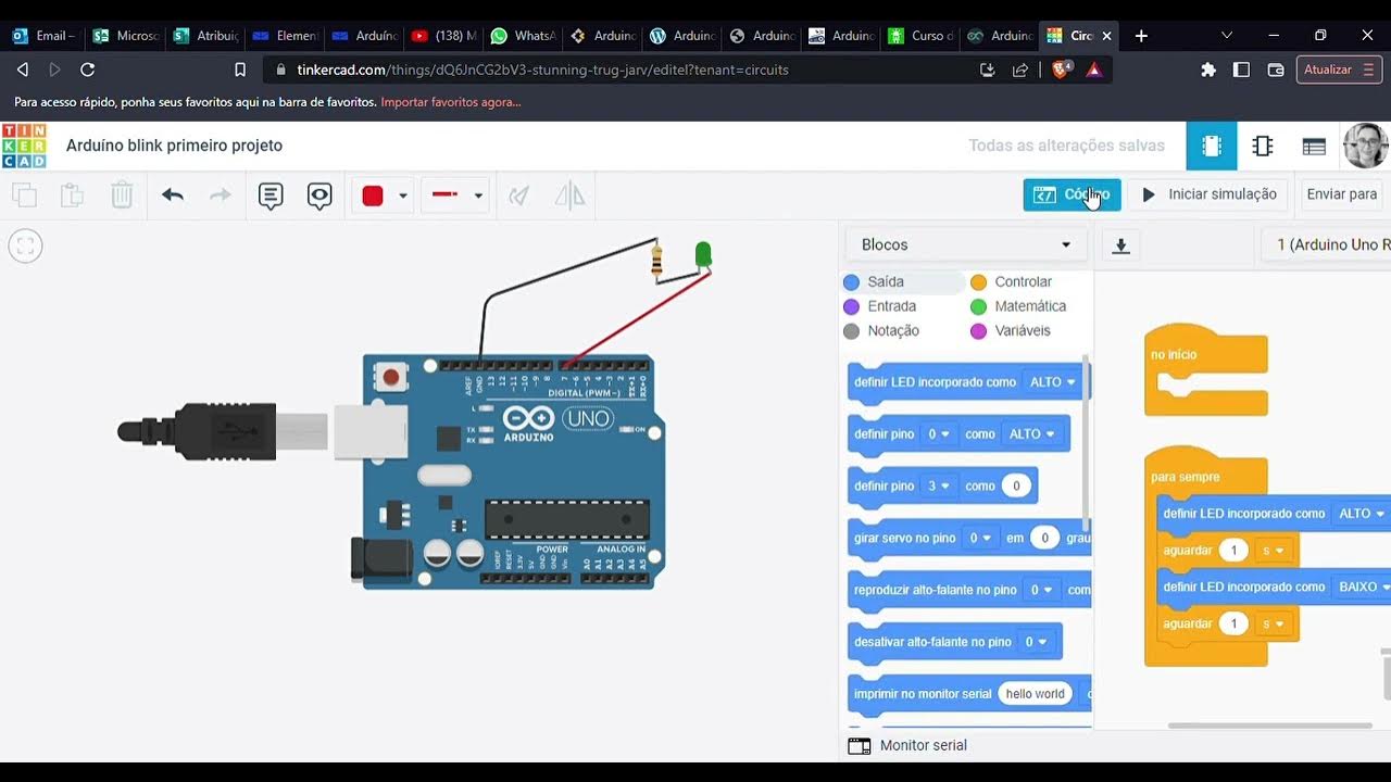 Arduino Blink no TinkerCad - YouTube