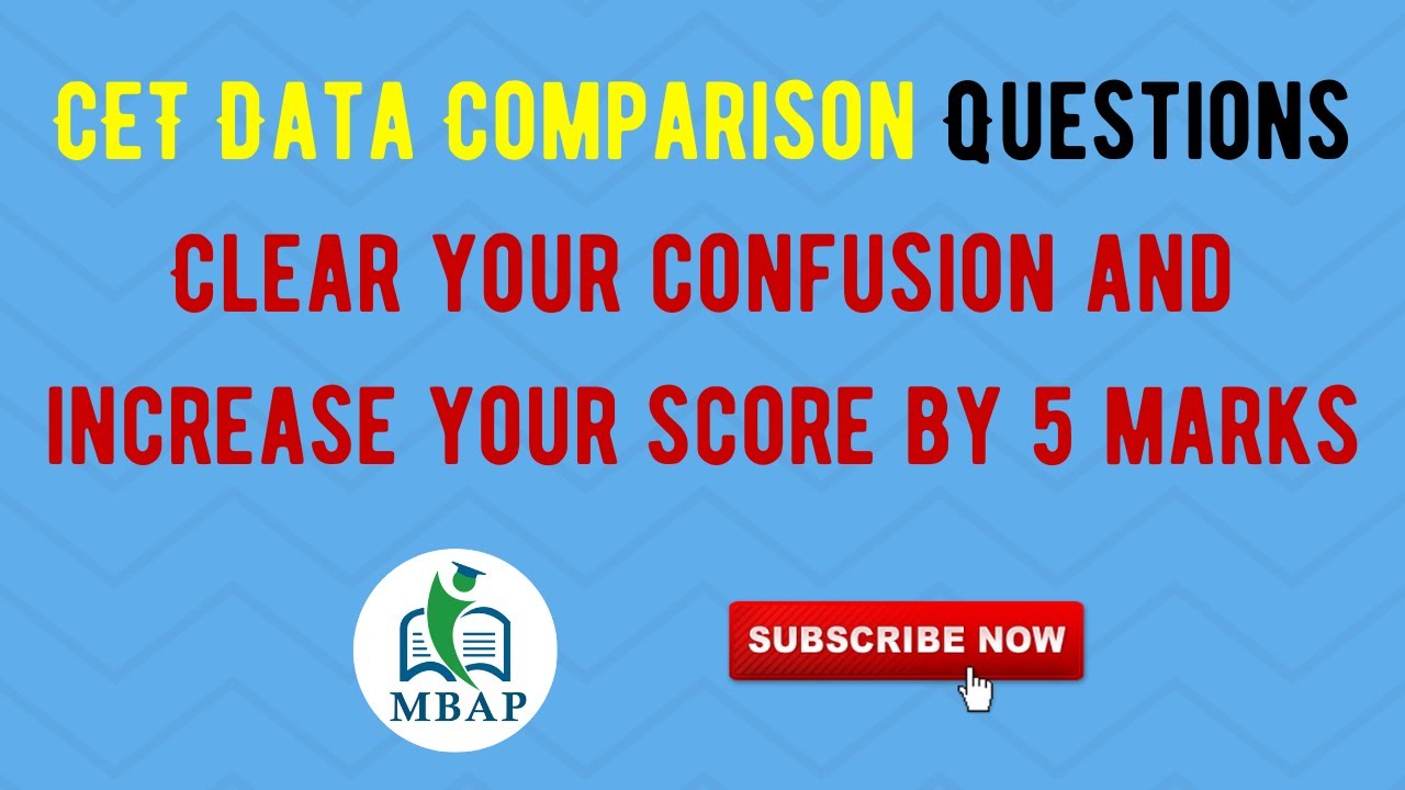 CET Data Comparison Questions || Clear your confusion and increase your ...