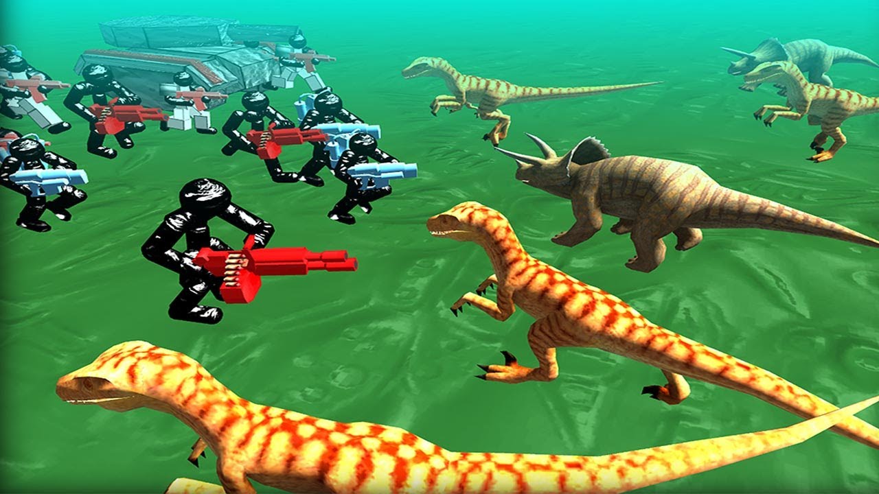 Battle Simulator Stickman v.s Dinosaur #3 - Android Gameplay - YouTube