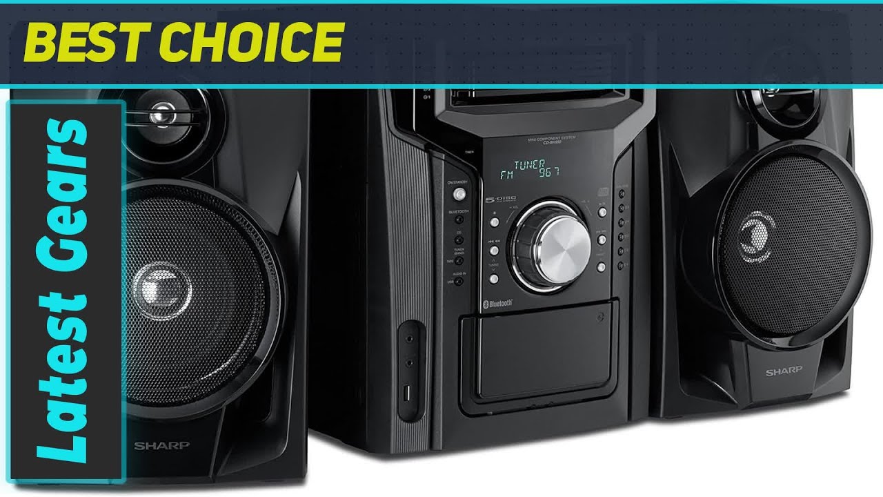 Sharp 240W 5-Disc Mini Shelf Speaker System with Cassette and Bluetooth ...