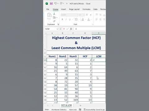 Find HCF and LCM in Excel - YouTube
