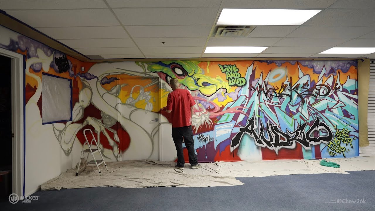 Time-lapse of Matt Chew Odle Mural Work at Wicked Audio Headquarters ...