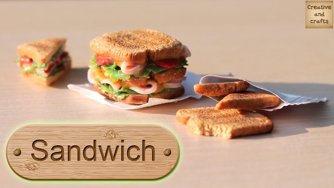 Полимерная глина - СЭНДВИЧ и тосты (кулинарная миниатюра) / Polymer ...