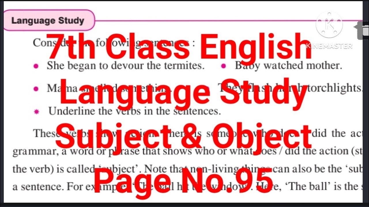 7th class english language study subject and object/how to find out ...