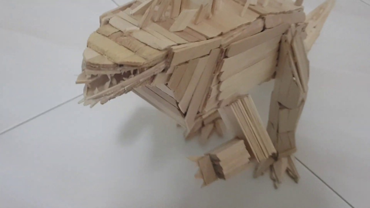Wooden Godzilla showcase - YouTube