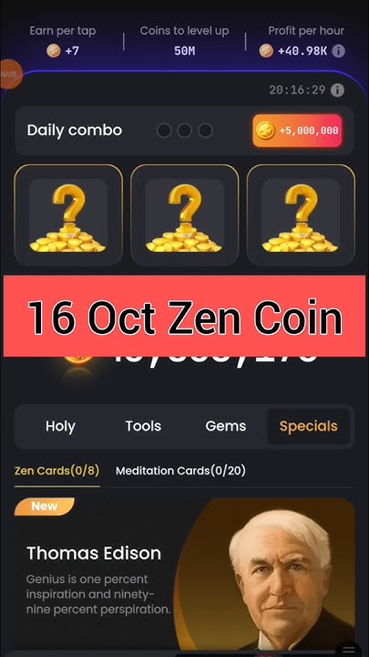 16 oct daily combo zen coin | daily combo zen coin today | zen coin daily combo #shorts #zencoin ...