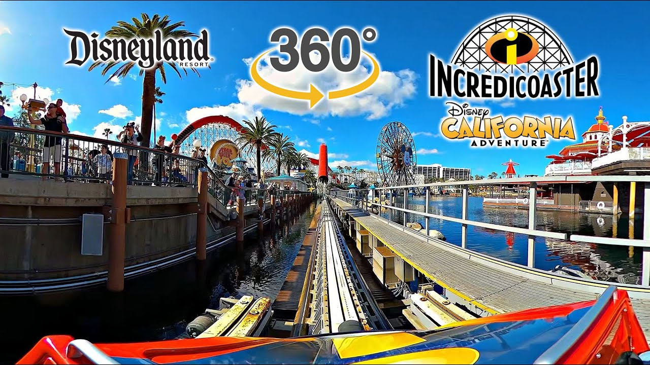 VR 360 Incredicoaster On Ride Front Seat POV Disney California ...