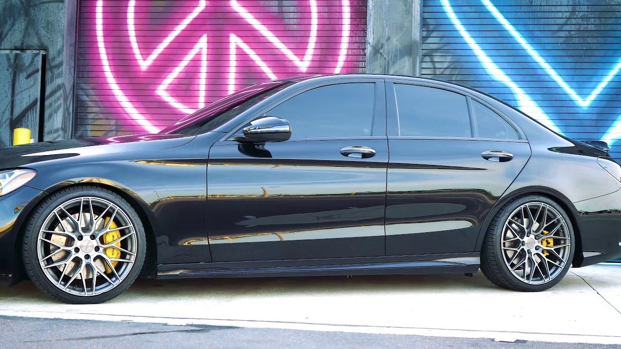 2016 Mercedes Benz C450 Lowered - Varro Wheels VD06X - Titanium Brushed ...