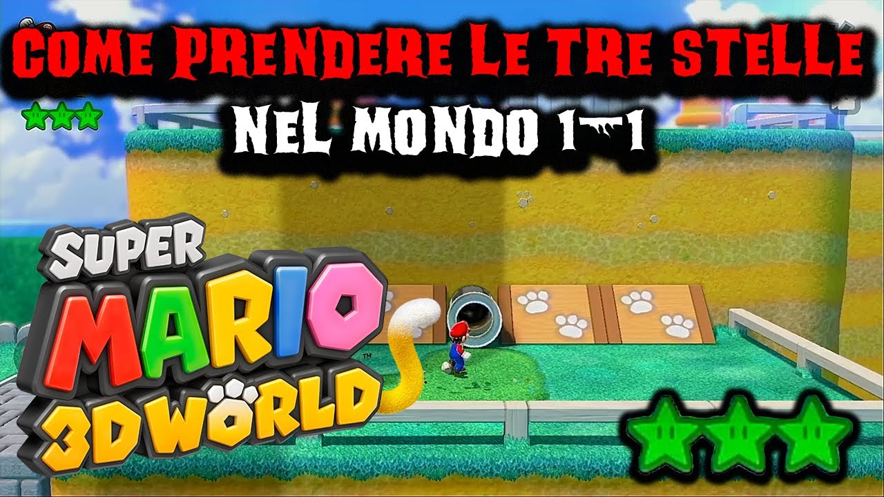 Come prendere le tre stelle nel mondo 1-1 di Super Mario 3D World - YouTube