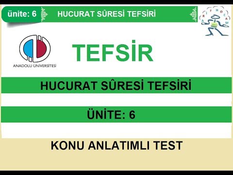 TEFSİR - ÜNİTE:6 HUCURAT SURESİ TEFSİRİ - KONU ANLATIMLI TEST