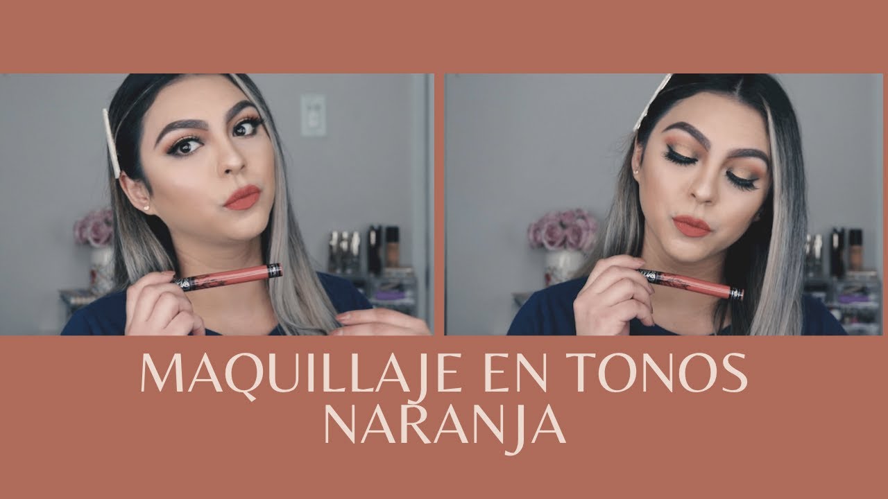 Maquillaje de ojos con tonos naranja | Eye shadow tutorial - YouTube