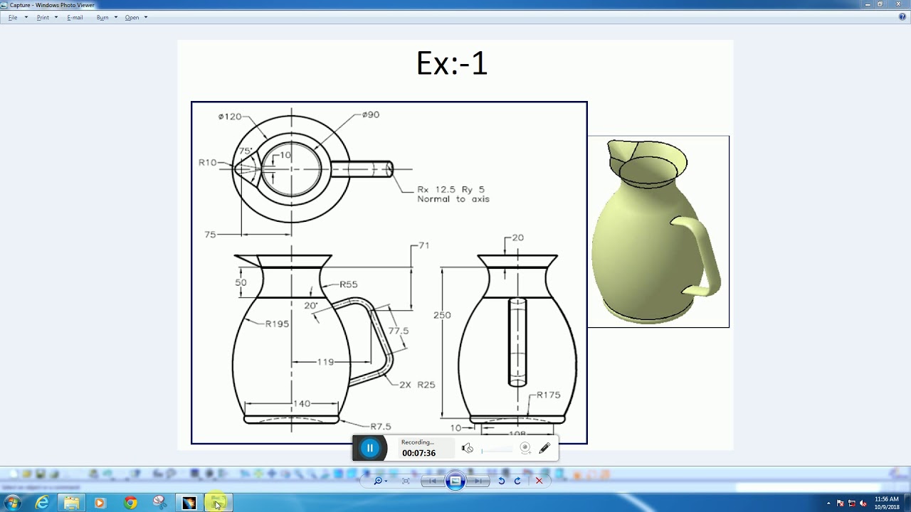 CATIA V5 SURFACING TUTORIAL 7 : Concept of Jug - YouTube